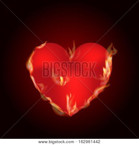 Heart Blazing Fire. Vector & Photo (Free Trial) | Bigstock