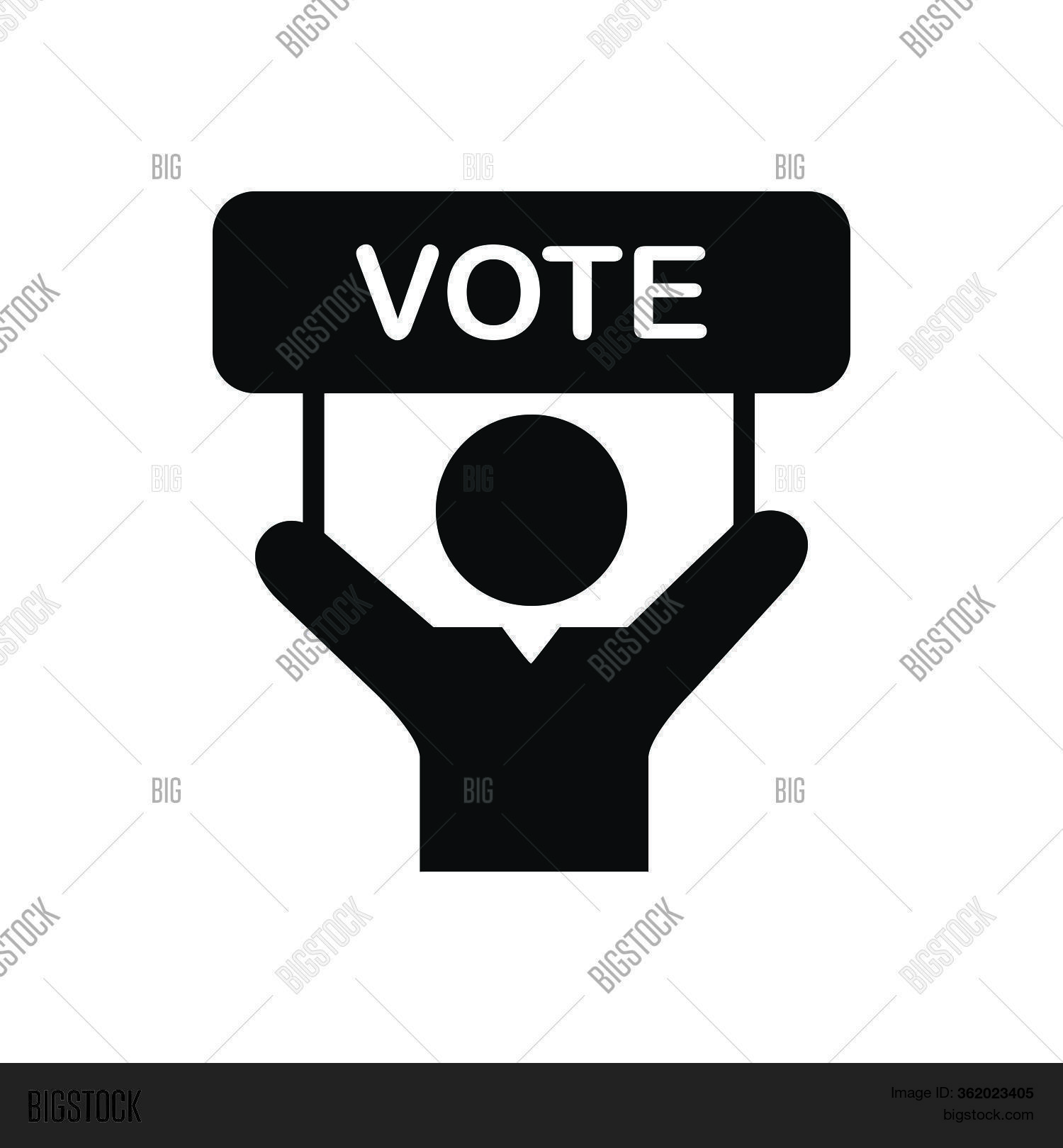 Black Solid Icon Vote Vector & Photo (Free Trial) | Bigstock