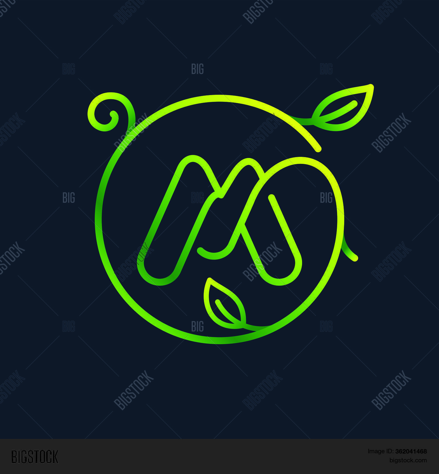 M Letter Leaf Logo Vector & Photo (Free Trial) | Bigstock
