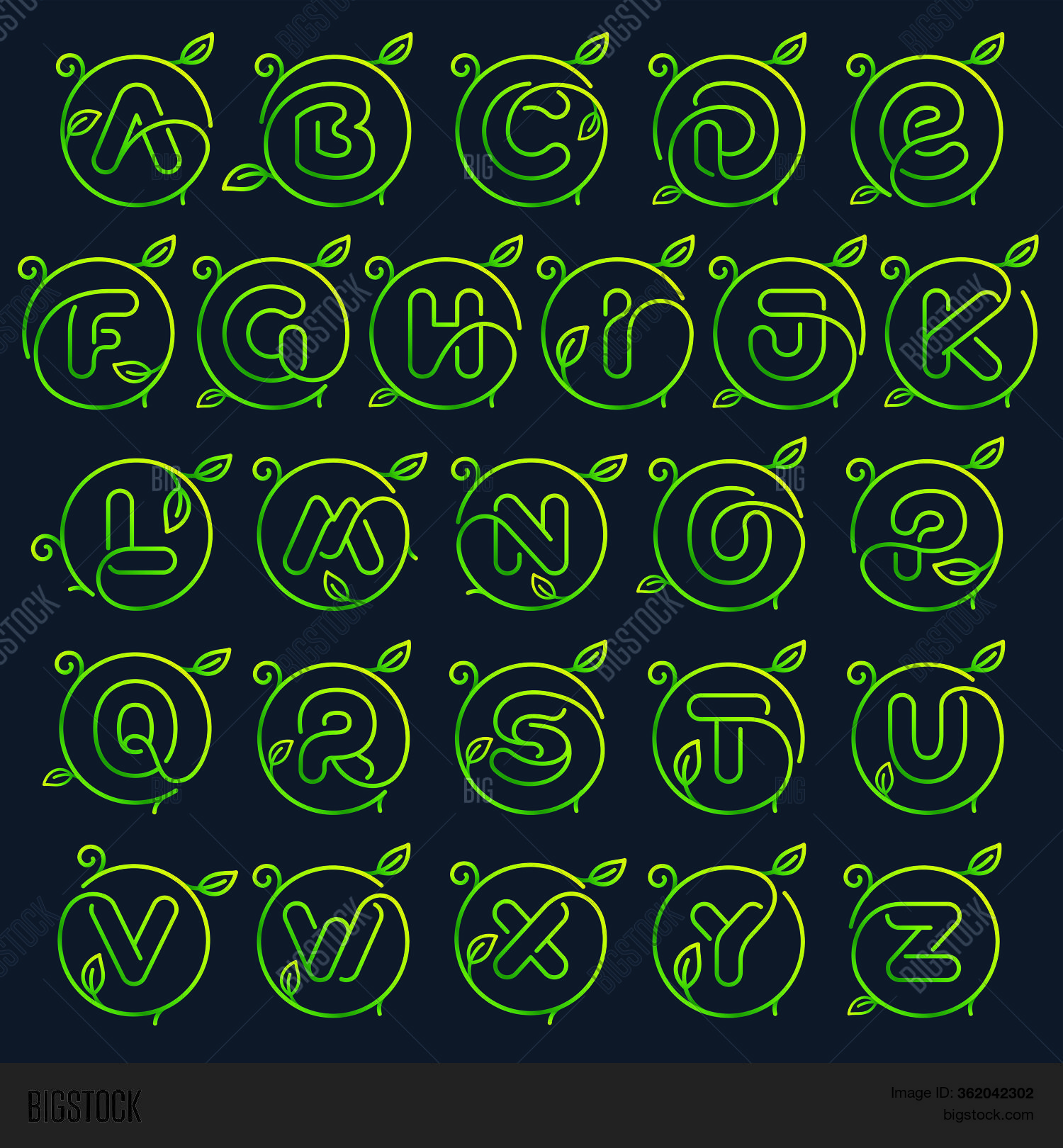 Alphabet Leaf Circle Vector & Photo (Free Trial) | Bigstock