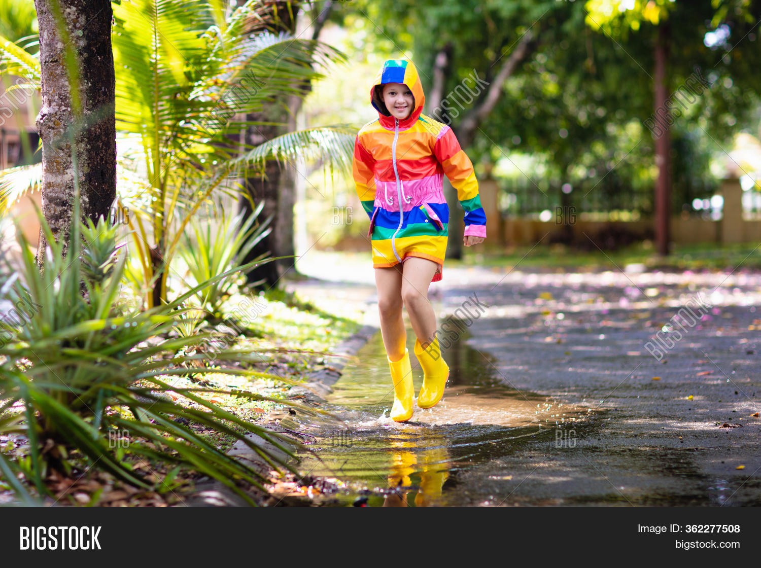 Kid Playing Rain Image & Photo (Free Trial) | Bigstock