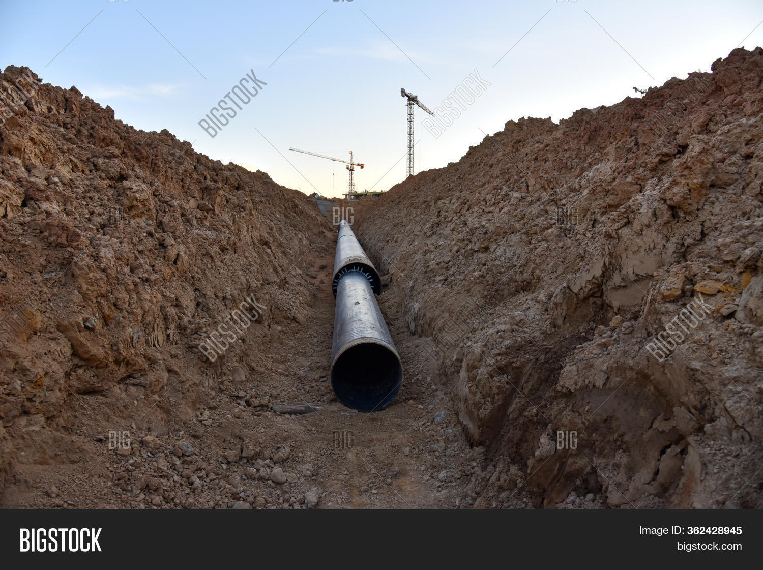 Sewer Pipes Laying Image & Photo (Free Trial) | Bigstock