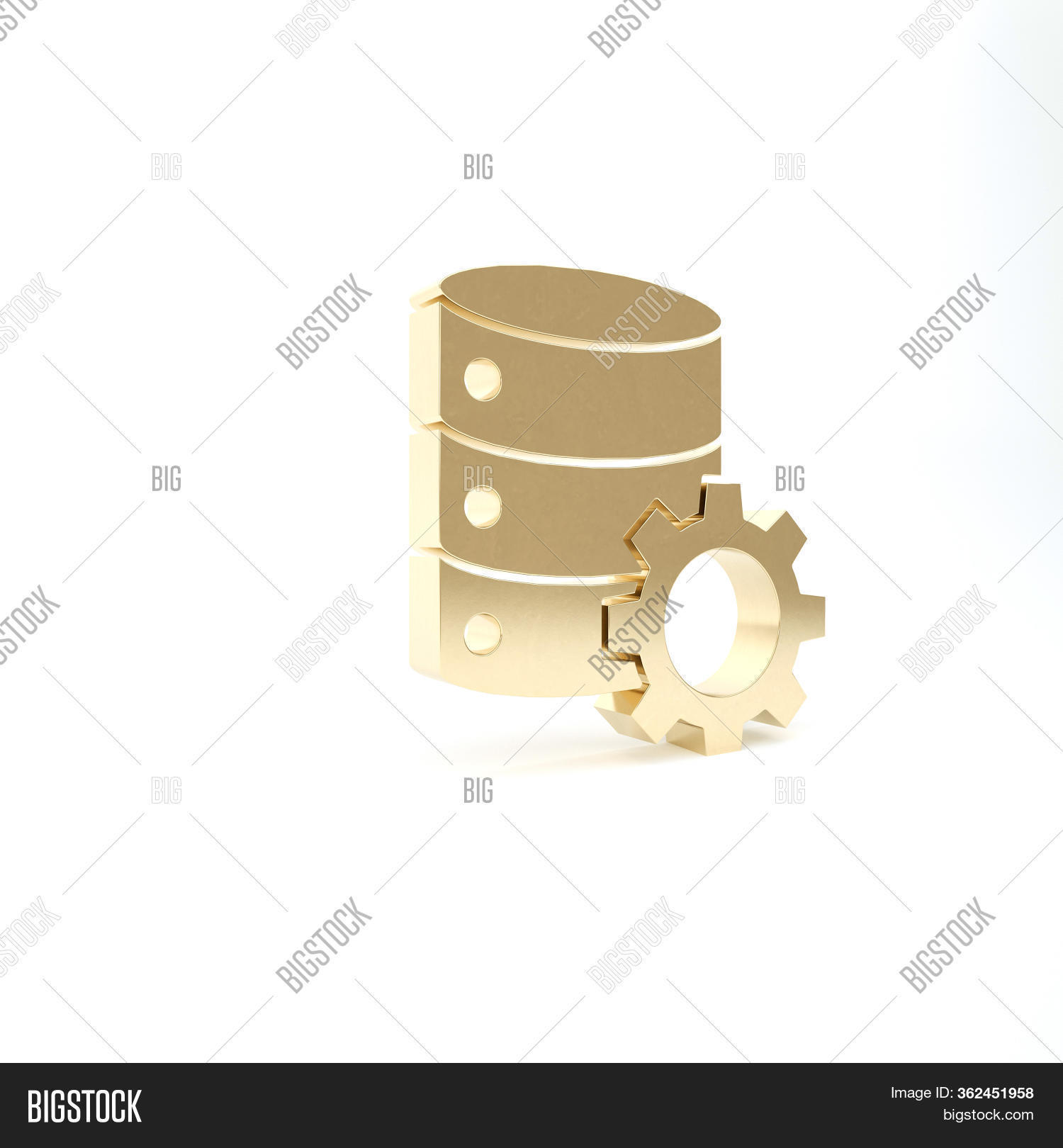 Gold Server Gear Icon Image & Photo (Free Trial) | Bigstock