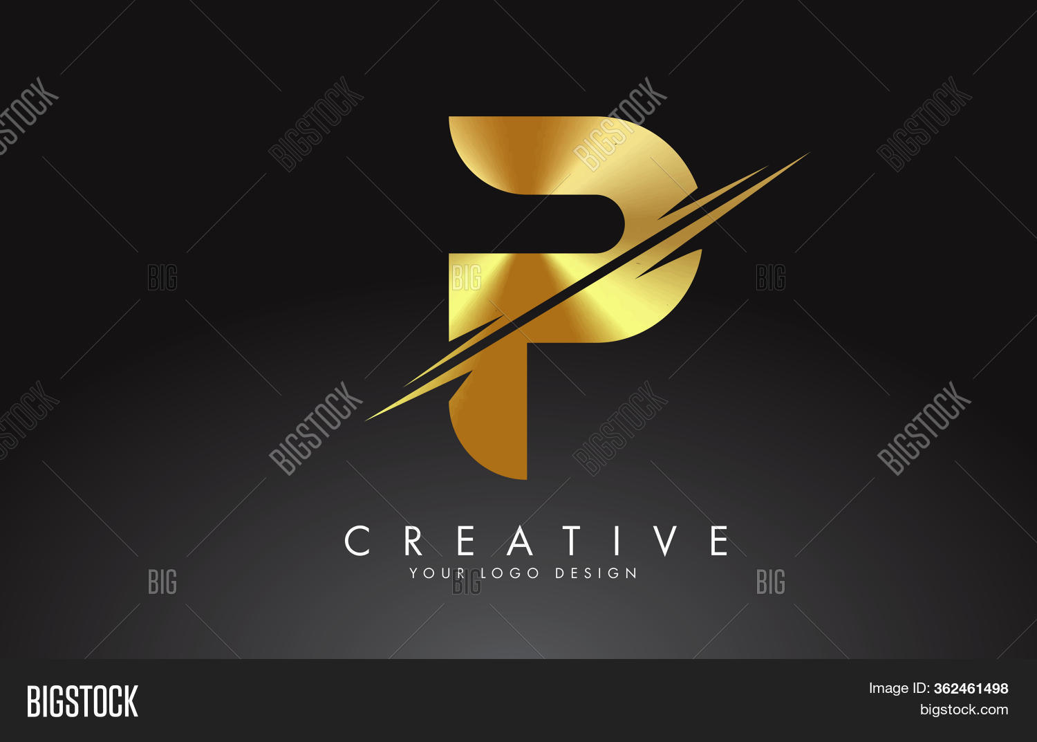 Golden P Letter Logo Vector & Photo (Free Trial) | Bigstock