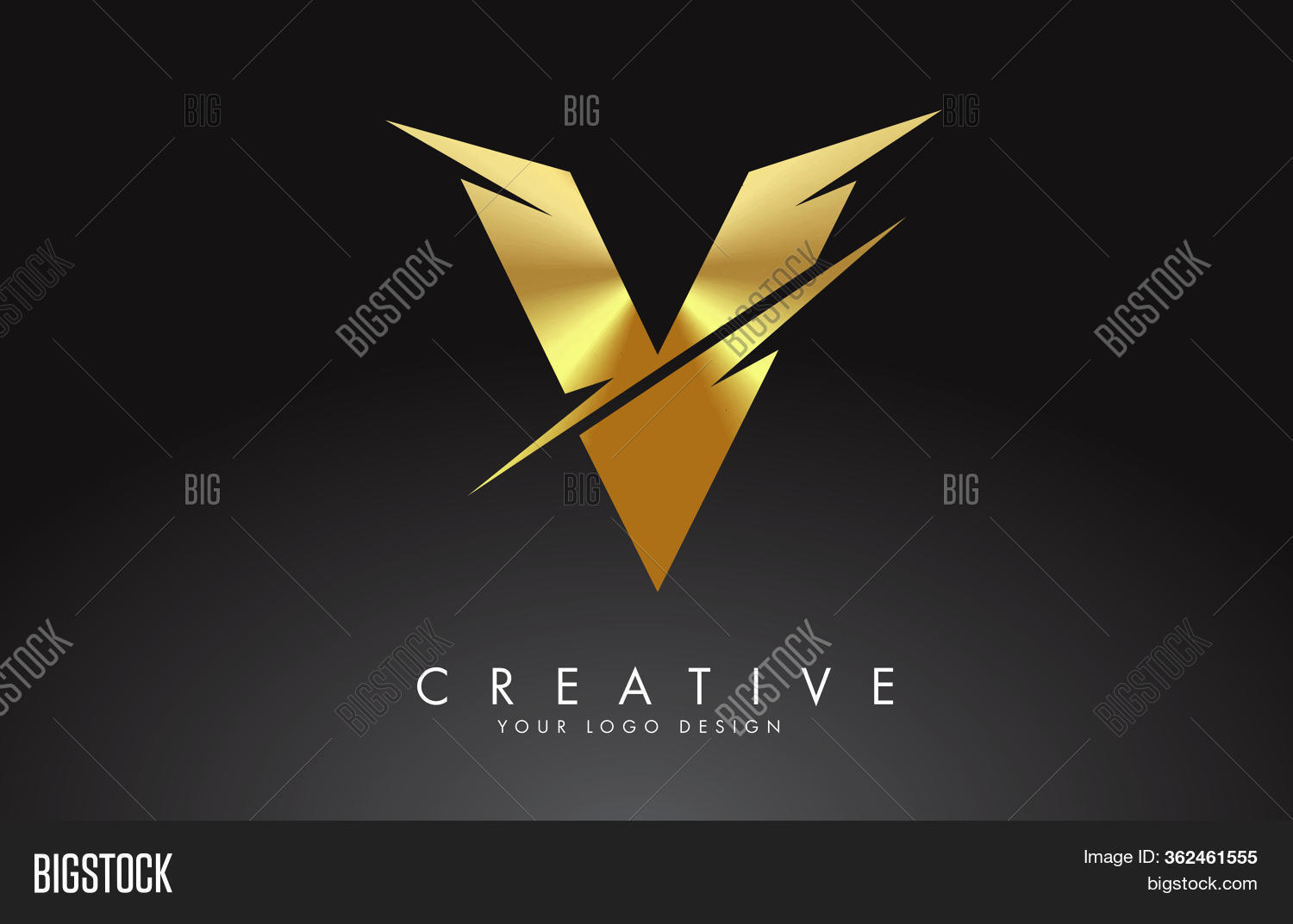 Golden V Letter Logo Vector & Photo (Free Trial) | Bigstock
