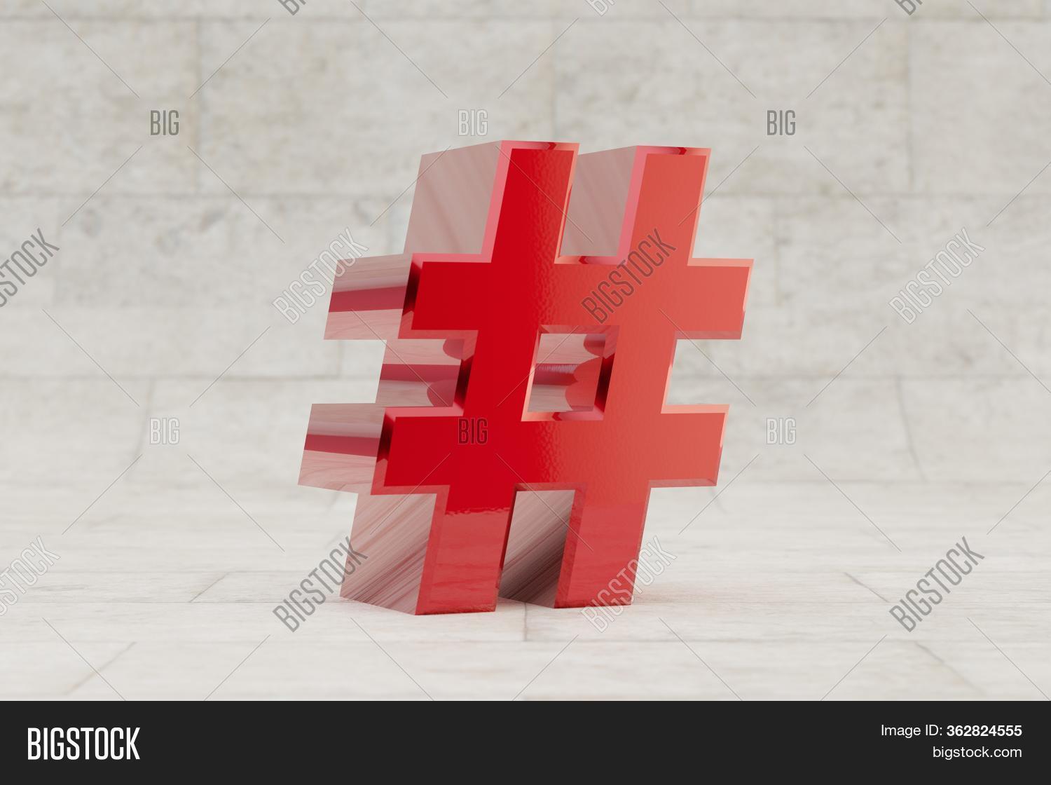 Red 3d Hashtag Symbol Image & Photo (Free Trial) | Bigstock