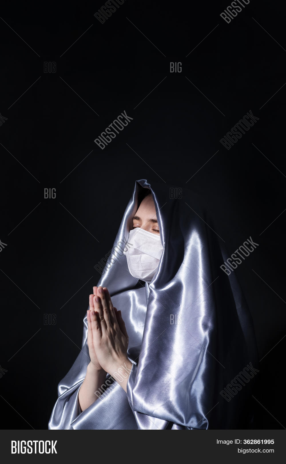 Nun Medical Mask Prays Image & Photo (Free Trial) | Bigstock