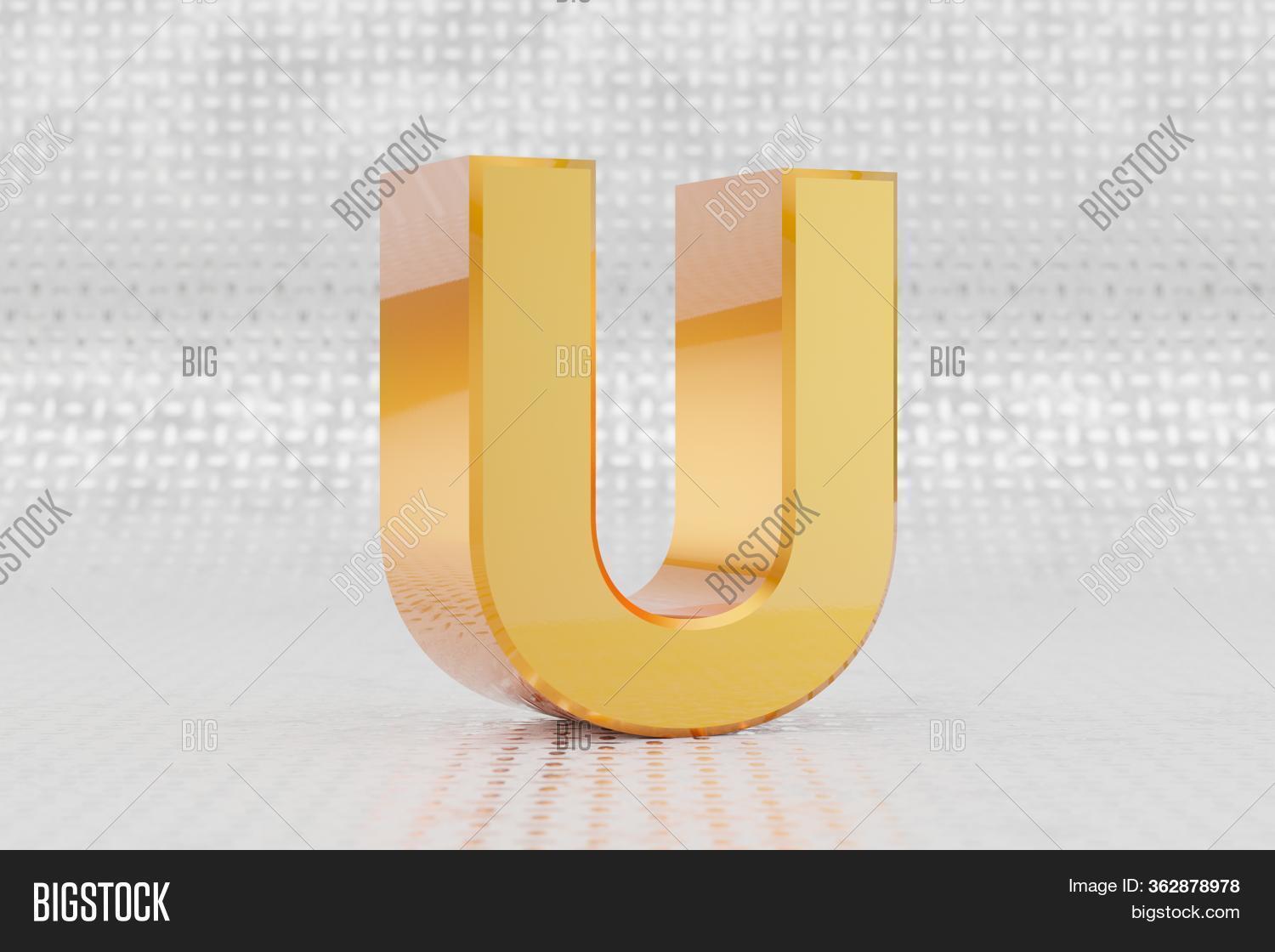 Yellow 3d Letter U Image & Photo (Free Trial) | Bigstock