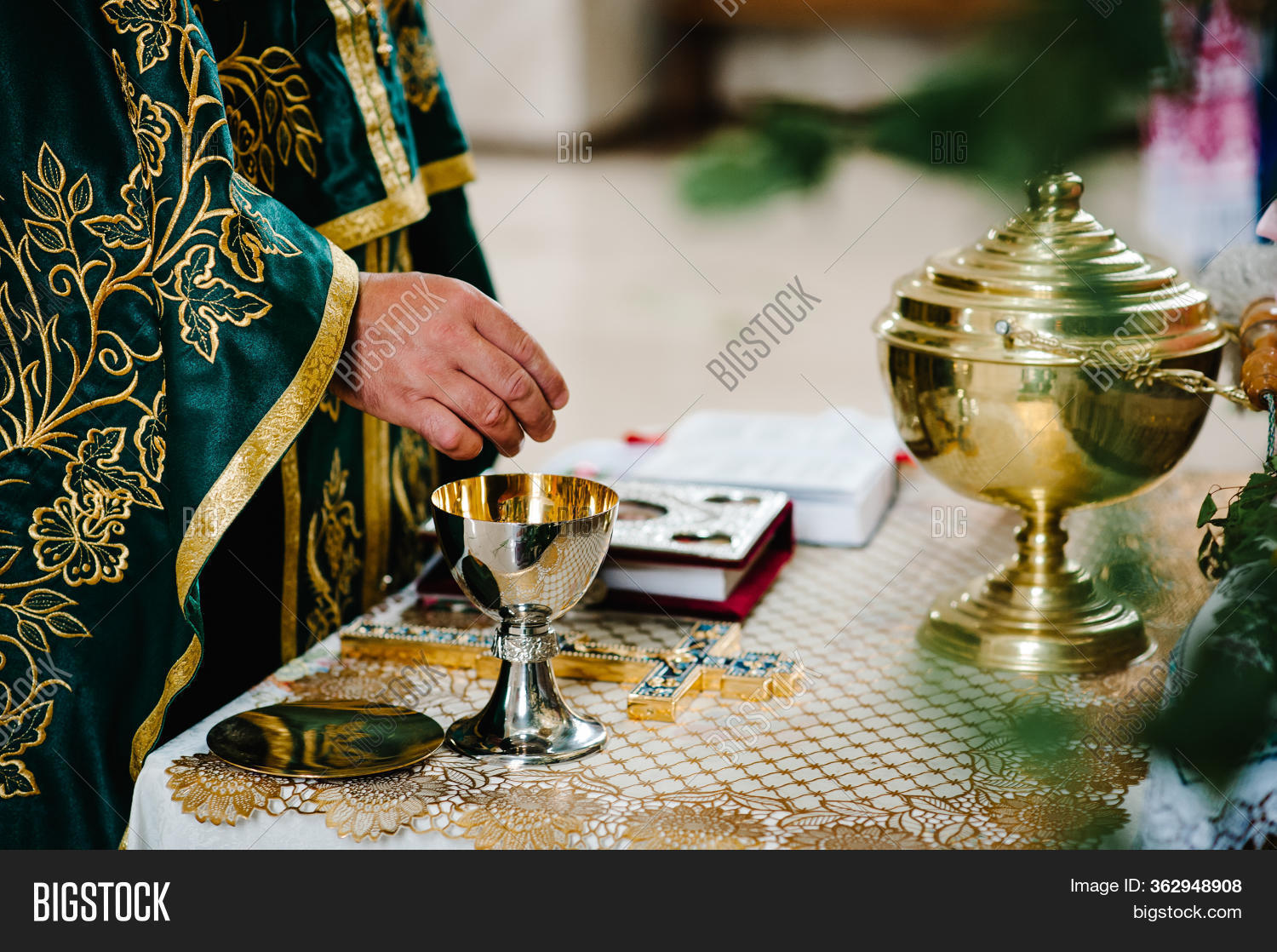 Priest Blesses Cup. Image & Photo (Free Trial) | Bigstock