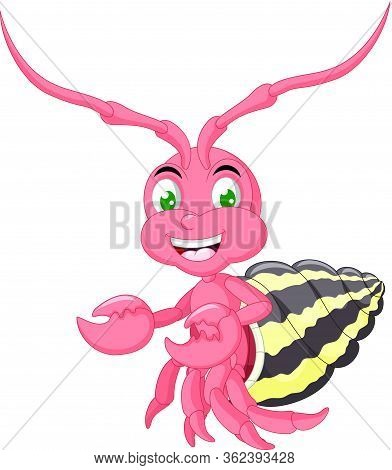 Funny Pink Hermit Vector & Photo (Free Trial) | Bigstock