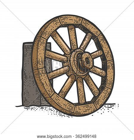 Wooden Cart Wheel On Vector & Photo (Free Trial) | Bigstock