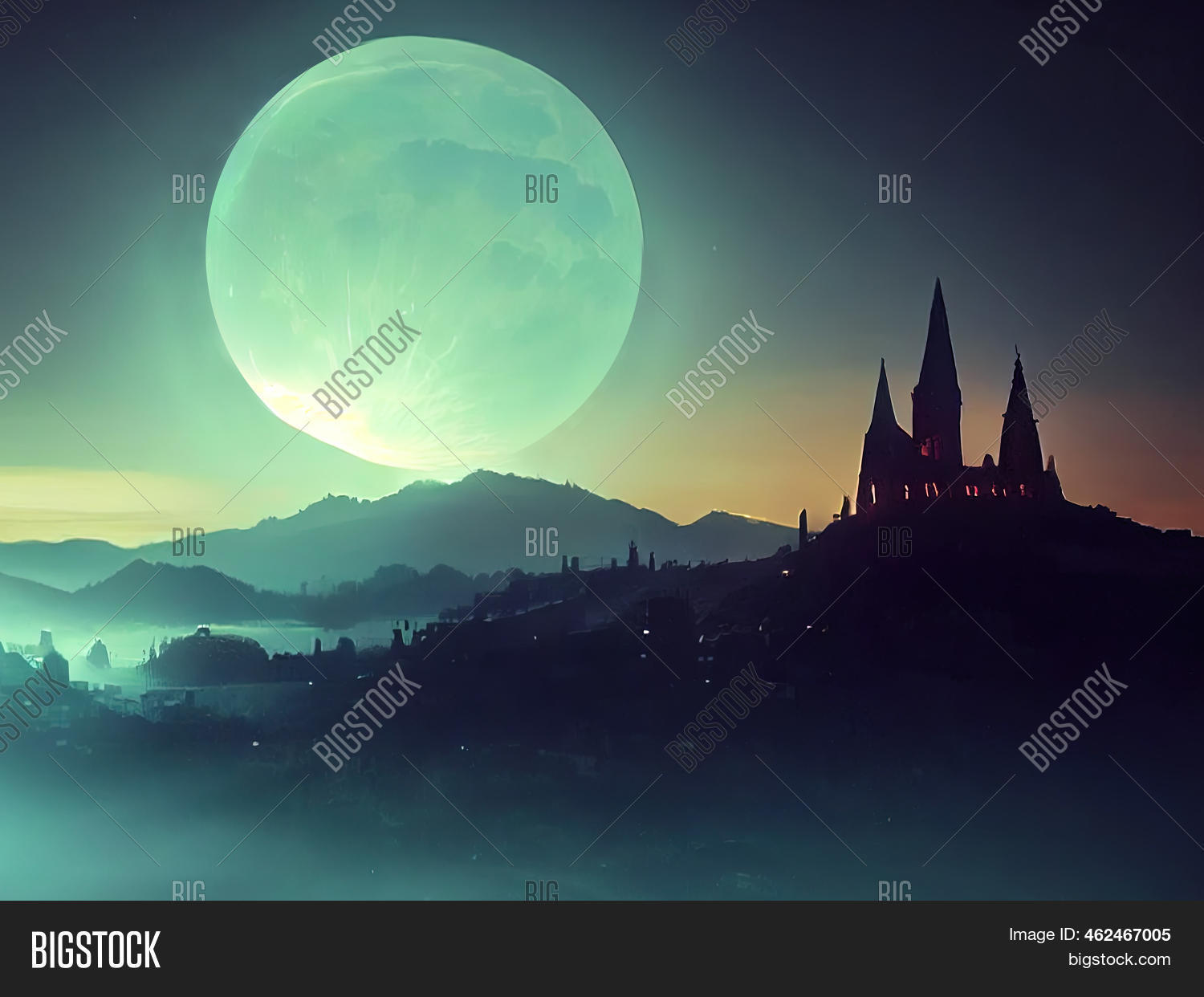 Starry Night Full Moon Image & Photo (Free Trial) | Bigstock