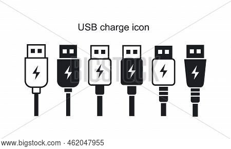 Usb Charge Icon Vector & Photo (Free Trial) | Bigstock