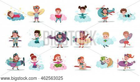 Playful Kids Flying Vector & Photo (Free Trial) | Bigstock