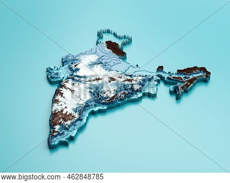 Topographic India Map Image & Photo (Free Trial) | Bigstock