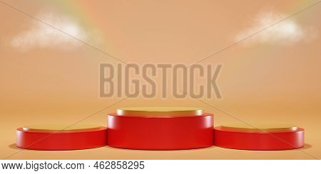 Red Plinth Showcases Image & Photo (Free Trial) | Bigstock