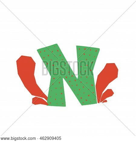 Green Letter N Cut Vector & Photo (Free Trial) | Bigstock