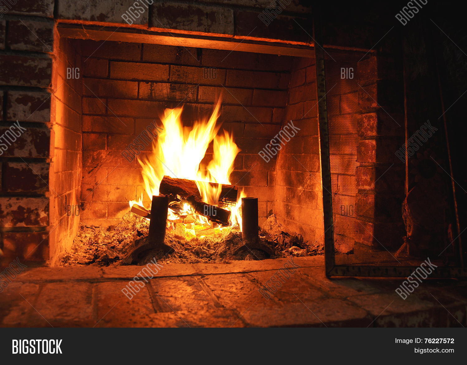 Fireplace Old Brick Image & Photo (Free Trial) | Bigstock