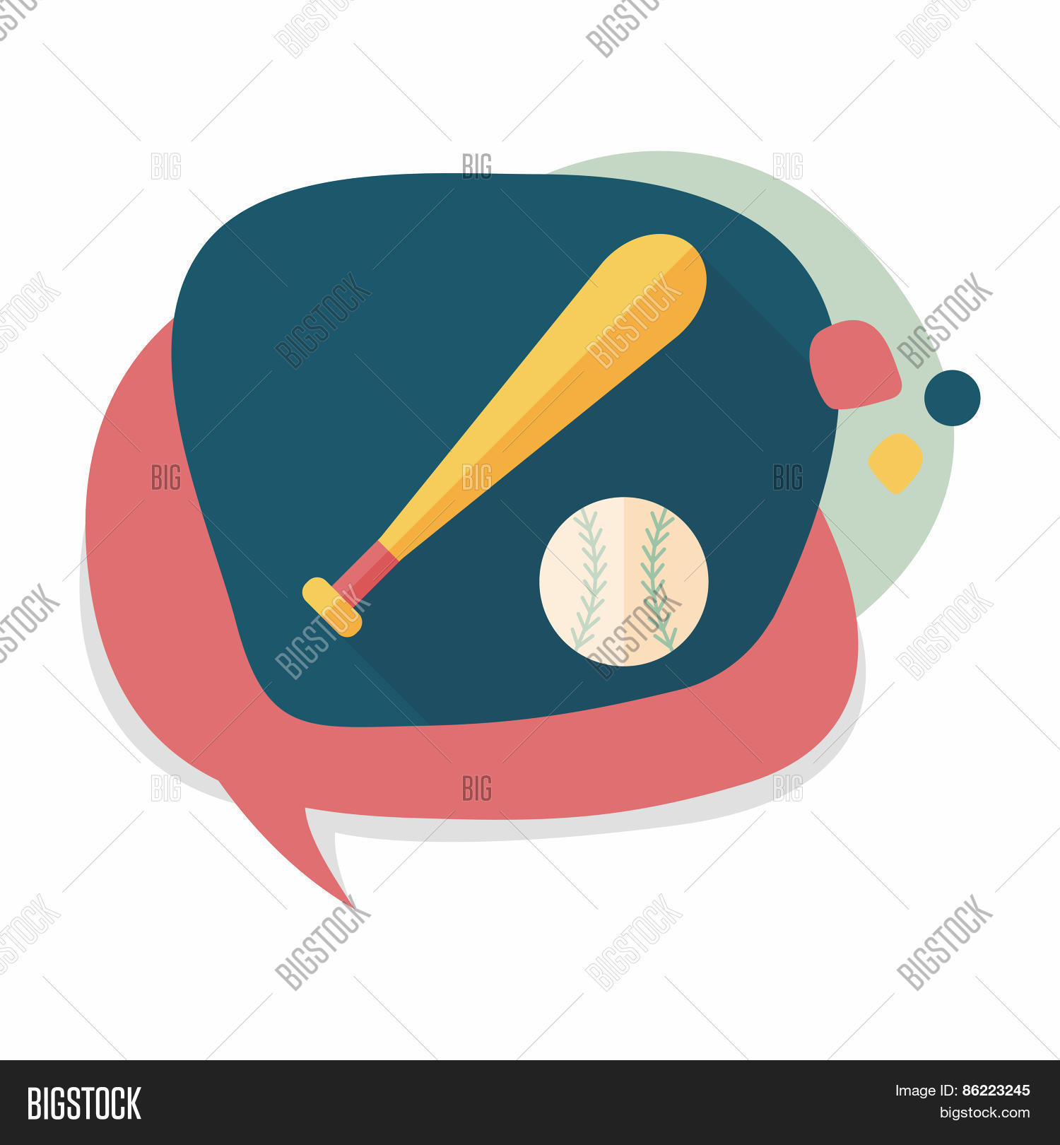 Baseball Flat Icon Vector & Photo (Free Trial) | Bigstock