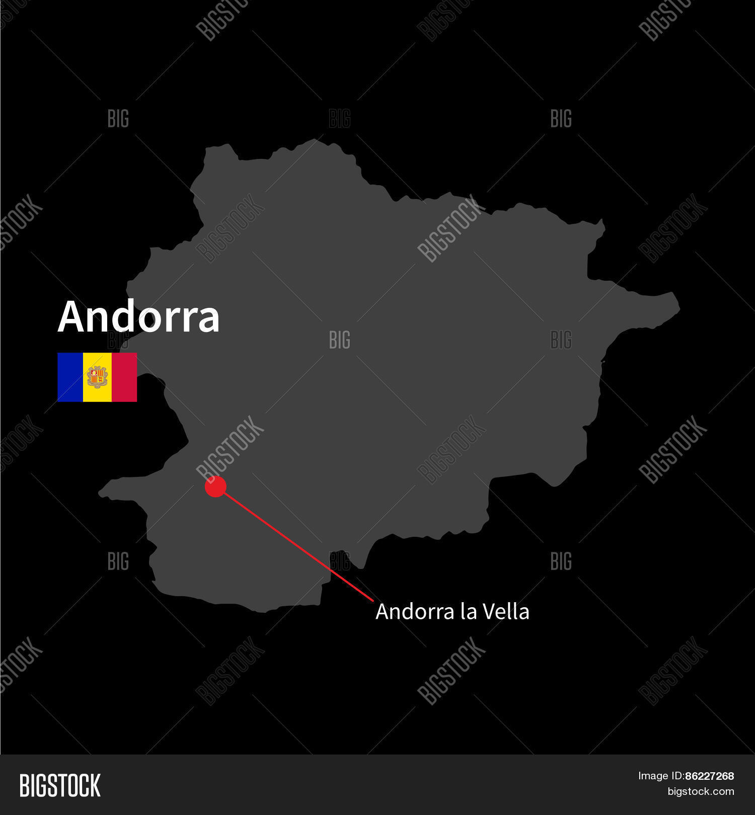 Detailed Map Andorra Vector & Photo (Free Trial) | Bigstock