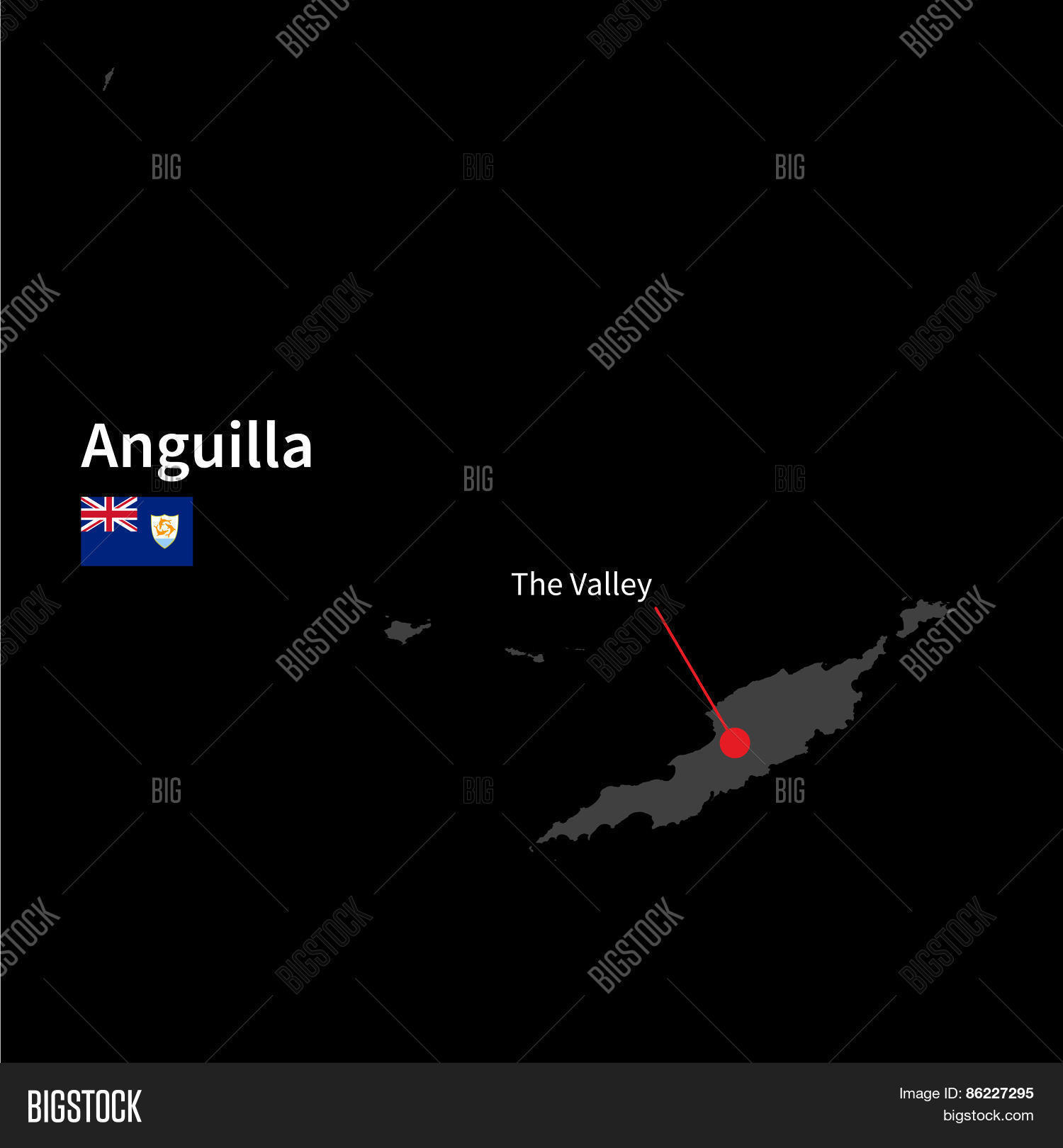 Detailed Map Anguilla Vector & Photo (Free Trial) | Bigstock