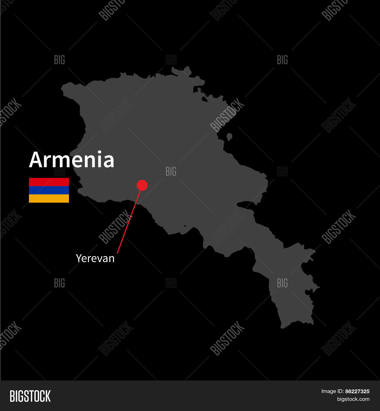 Detailed Map Armenia Vector & Photo (Free Trial) | Bigstock