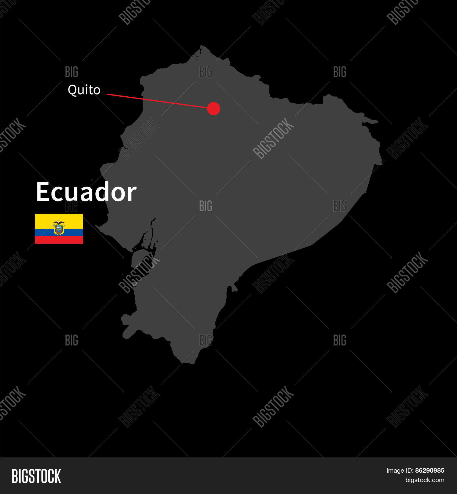 Detailed Map Ecuador Vector & Photo (Free Trial) | Bigstock