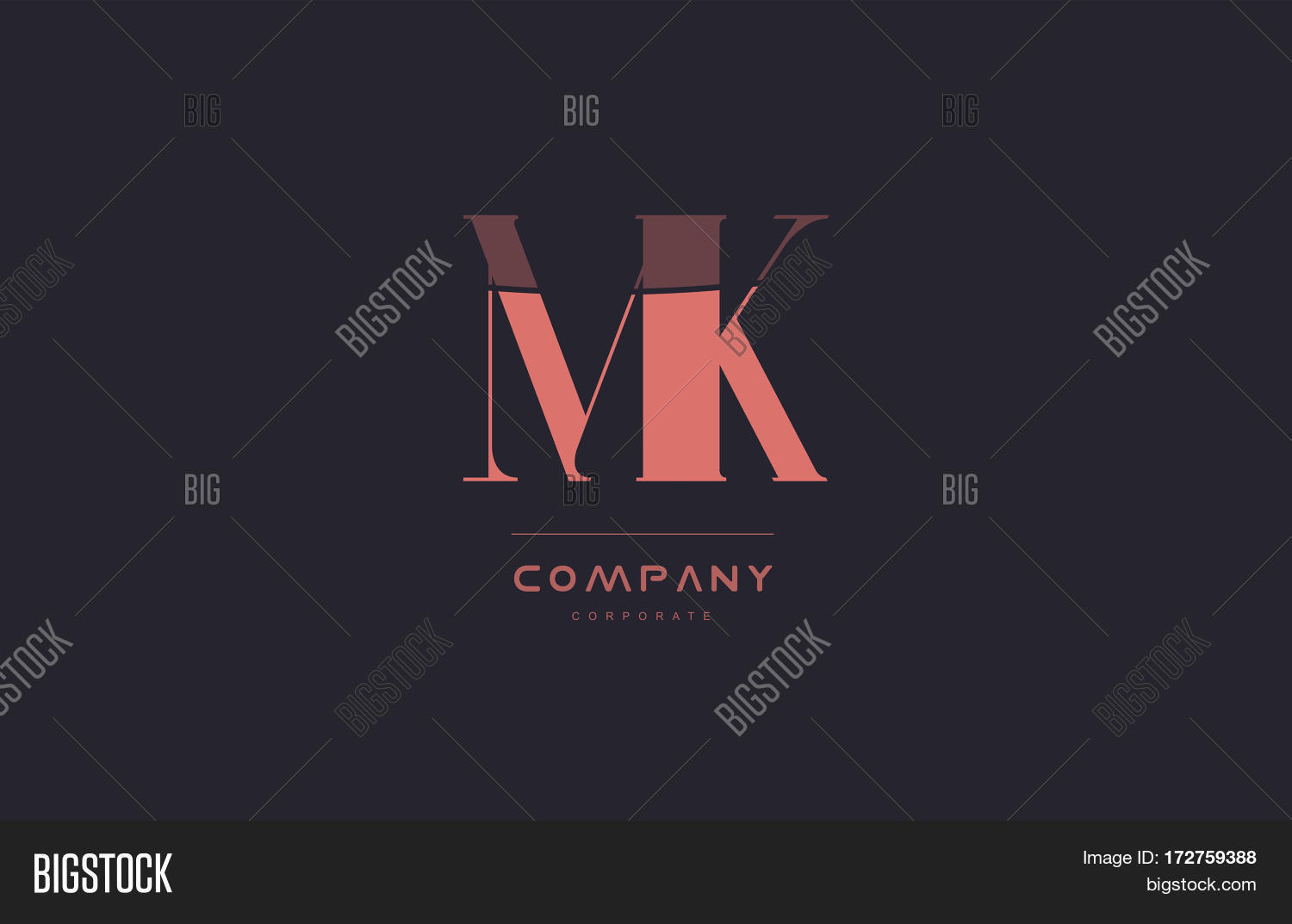 Mk M K Pink Vintage Vector & Photo (Free Trial) | Bigstock