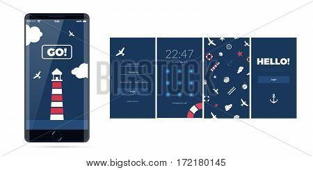 Vector Flat Ocean Vector & Photo (Free Trial) | Bigstock