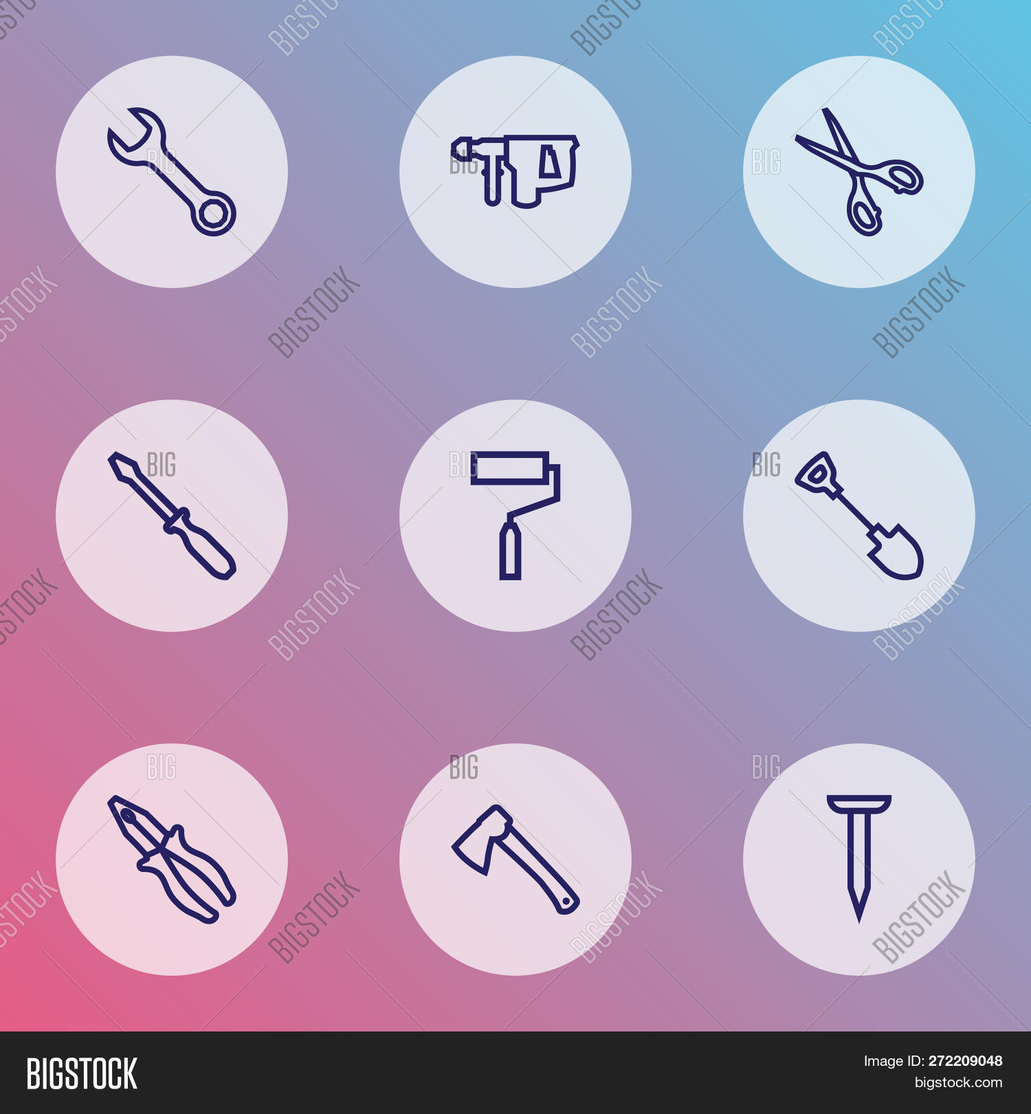 Handtools Icons Line Image & Photo (Free Trial) | Bigstock