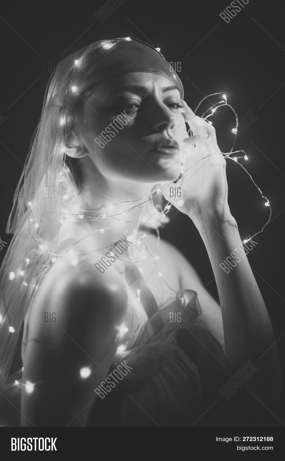 Girl String Led Lights Image & Photo (Free Trial) | Bigstock