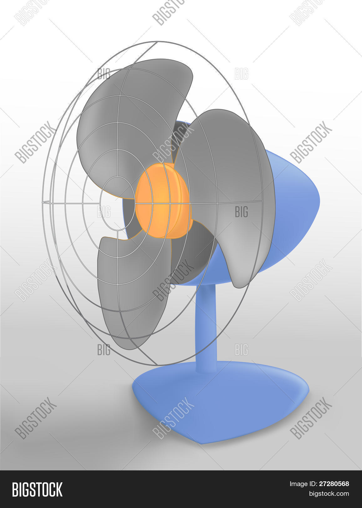 Blue Table Fan Vactor Vector & Photo (Free Trial) | Bigstock