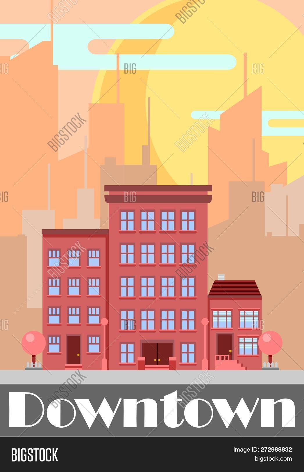 Retro City Buildings Image & Photo (Free Trial) | Bigstock