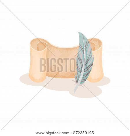 Cartoon Scroll And Quill