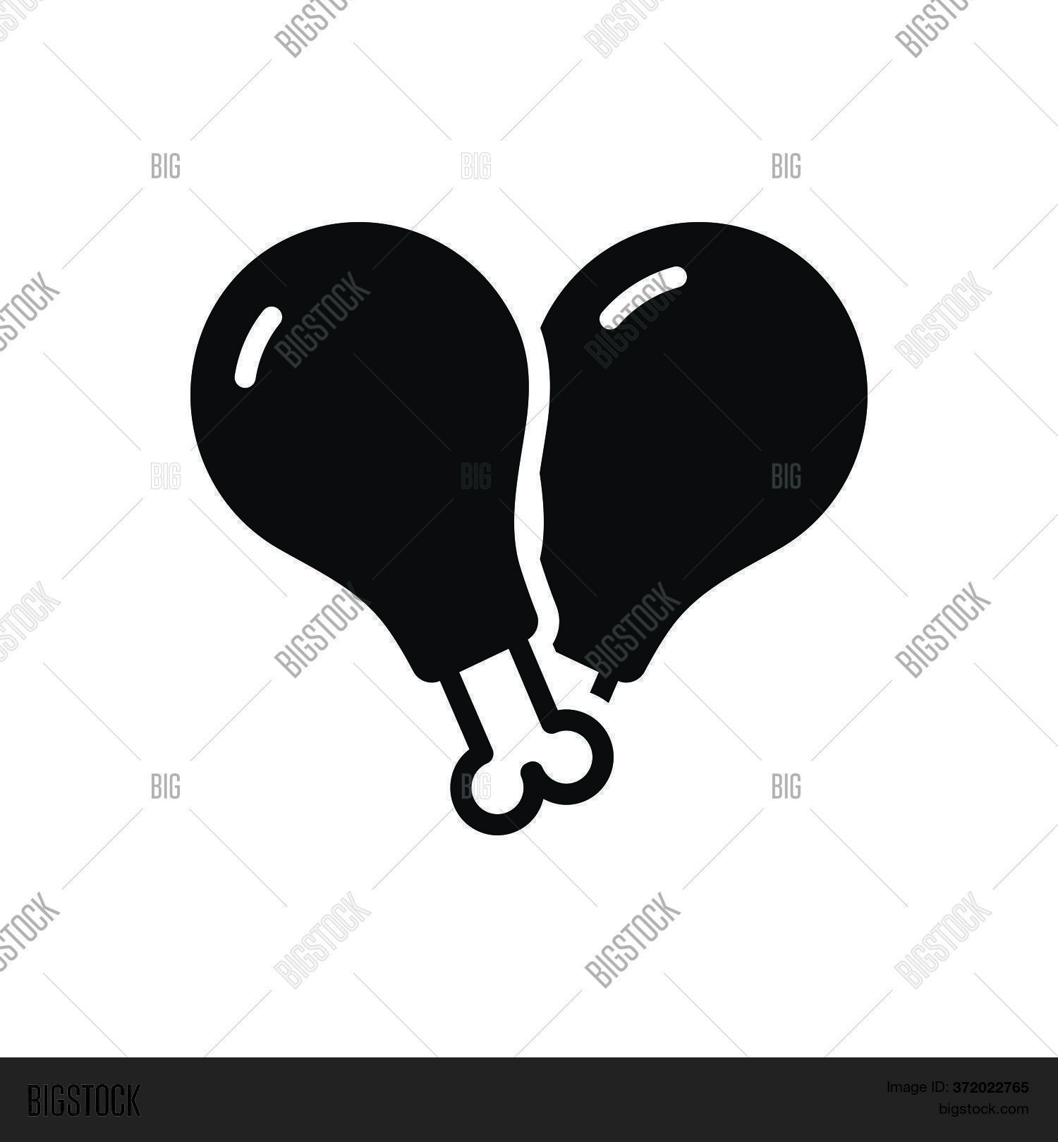 Black Solid Icon Meat Vector & Photo (Free Trial) | Bigstock