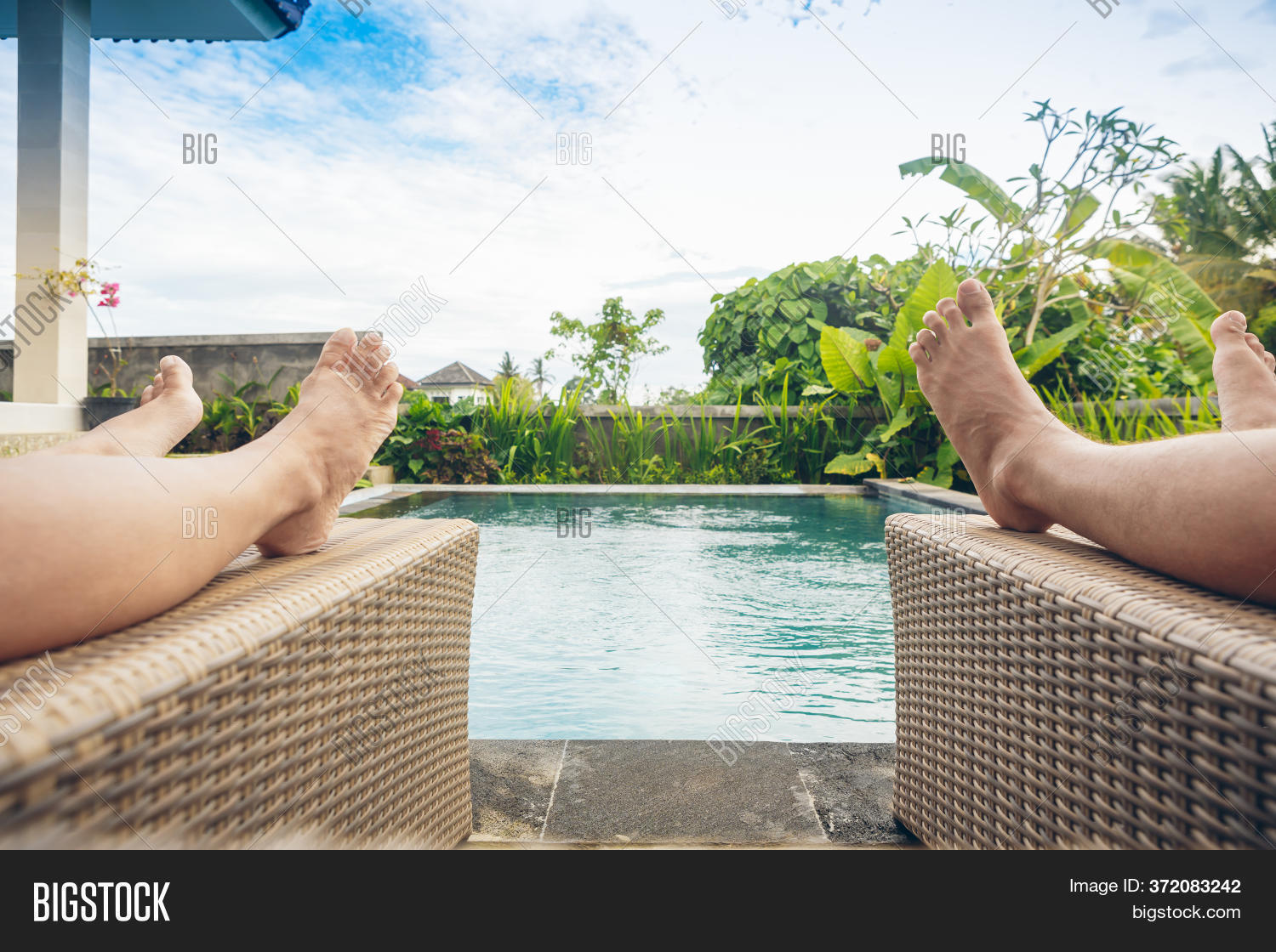 Sunbathing On Pool Bed Image & Photo (Free Trial) | Bigstock