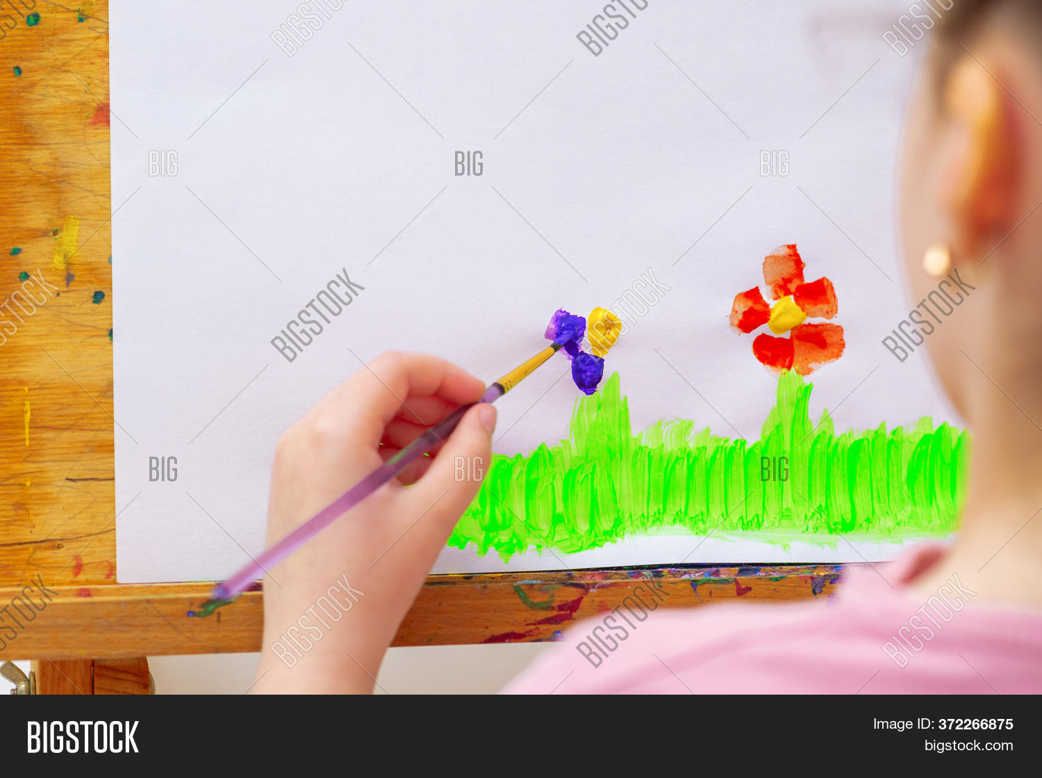 Child Drawing Flowers Image & Photo (Free Trial) | Bigstock