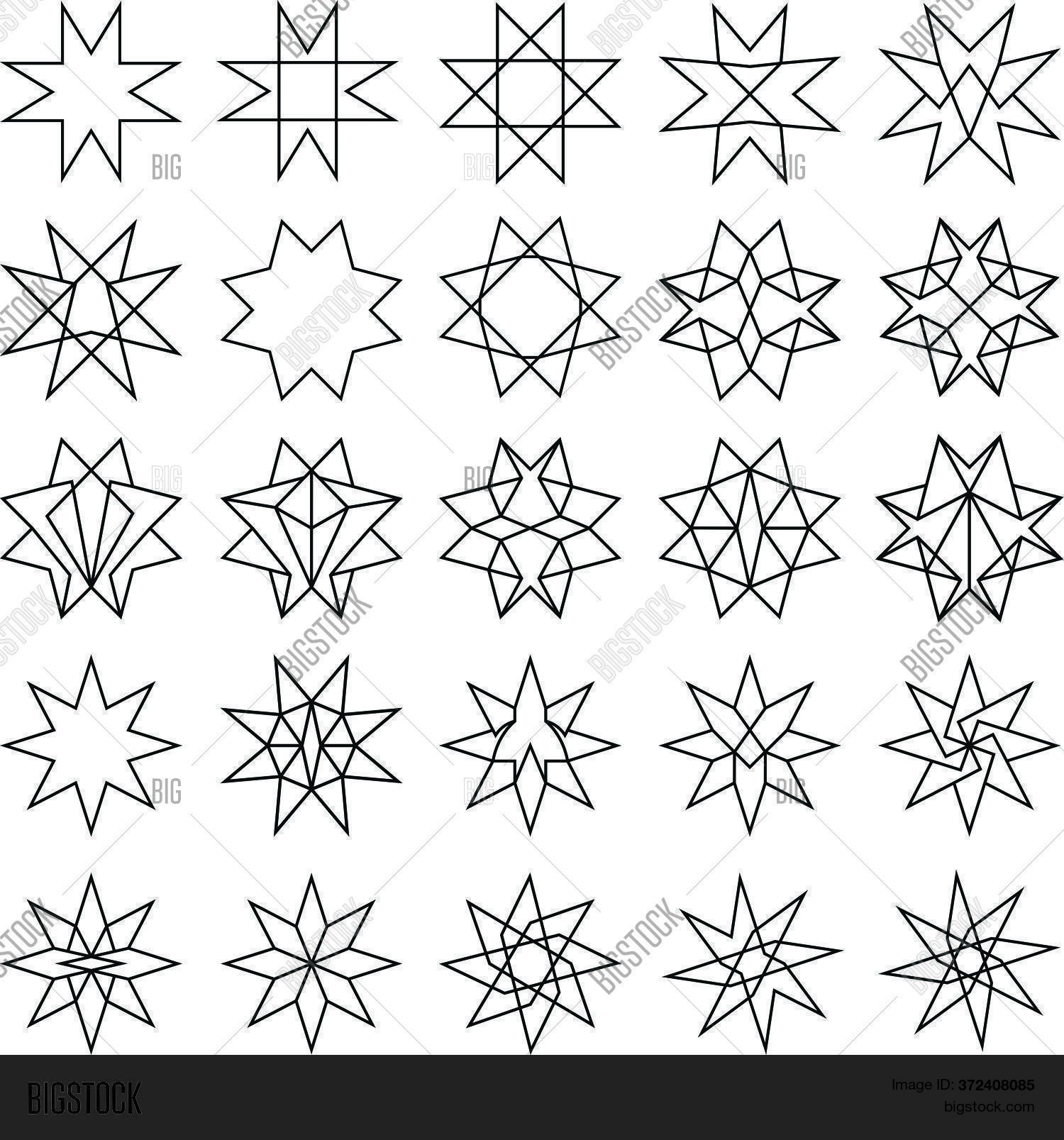 Set 25 Octagon Stars Vector & Photo (Free Trial) | Bigstock