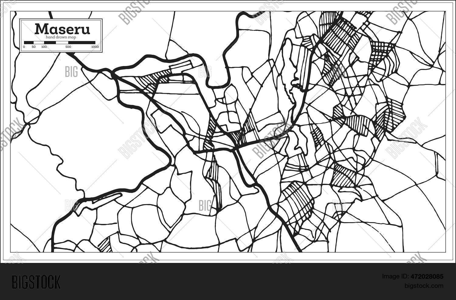 Maseru Lesotho Map Vector & Photo (Free Trial) | Bigstock