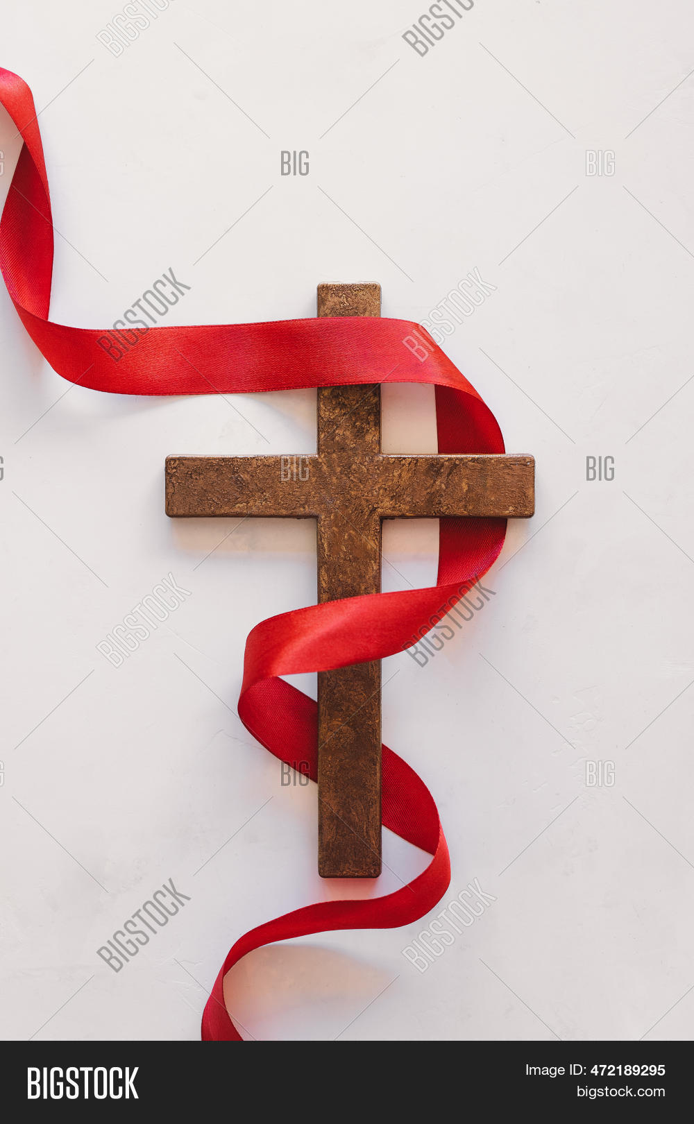 Cross Red Ribbon, Image & Photo (Free Trial) | Bigstock