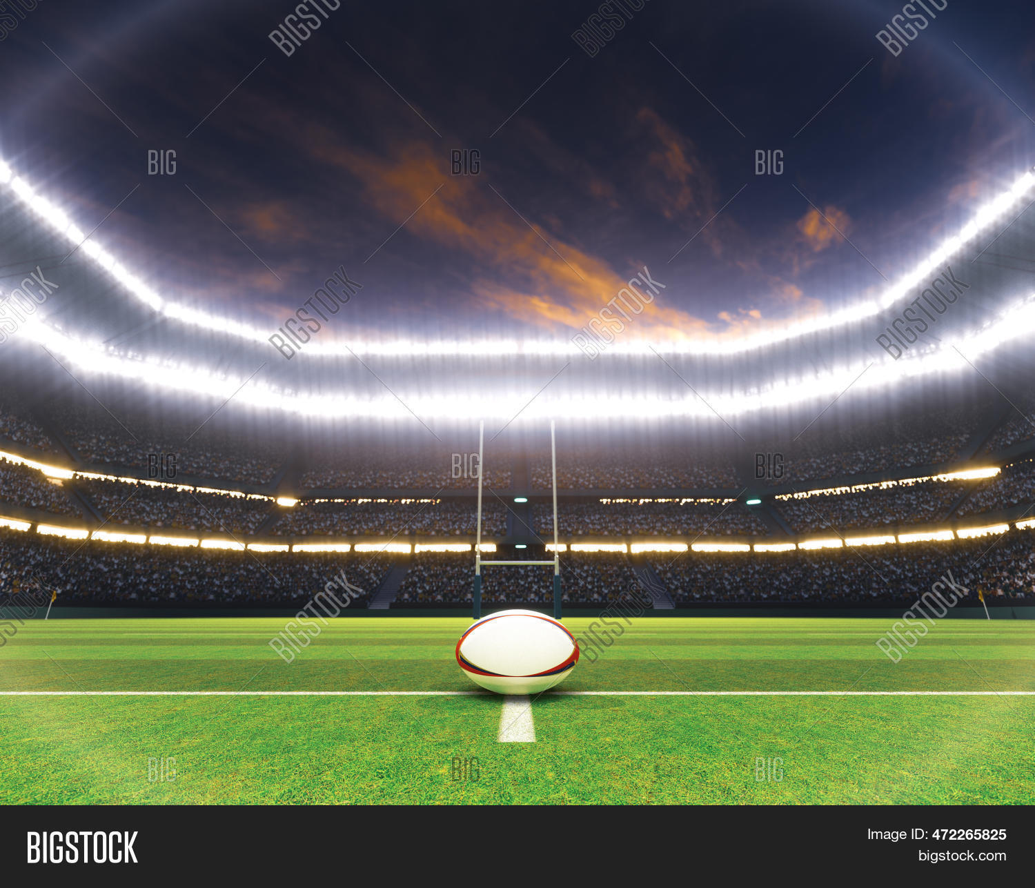 Rugby Ball On Centre Image & Photo (Free Trial) | Bigstock