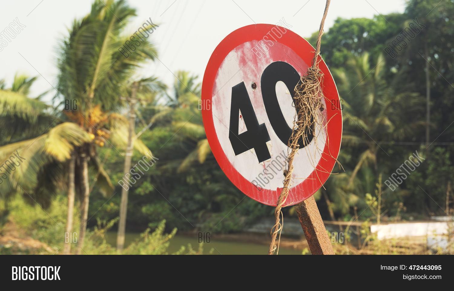 40 Speed Limit Sign Image & Photo (Free Trial) | Bigstock