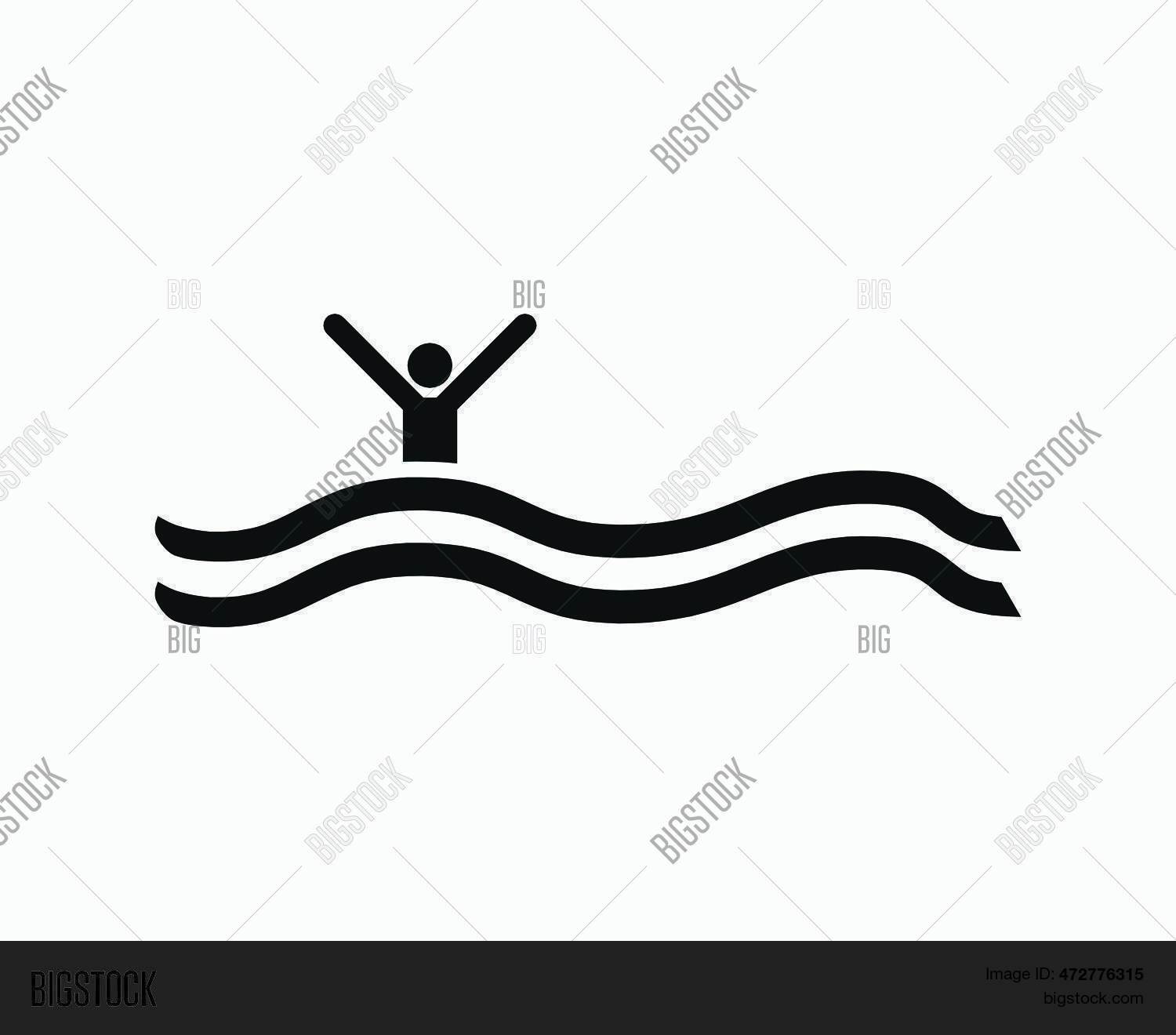 Person Drowning Icon Vector & Photo (Free Trial) | Bigstock