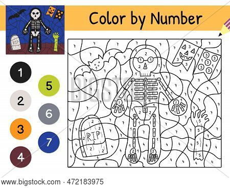 Halloween Color By Vektörü (Ücretsiz Deneme) | Bigstock