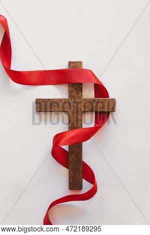 Cross Red Ribbon, Image & Photo (Free Trial) | Bigstock