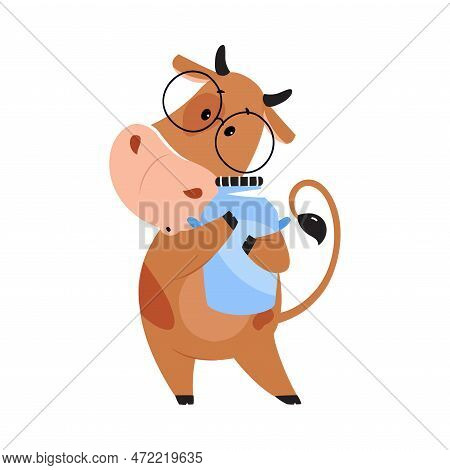Cute Happy Brown Cow Vector & Photo (Free Trial) | Bigstock