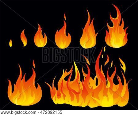 Fire Flame Small Big Vector & Photo (Free Trial) | Bigstock