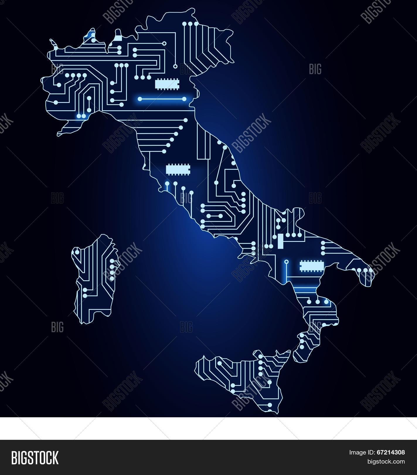 Map Italy Electronic Vector & Photo (Free Trial) | Bigstock