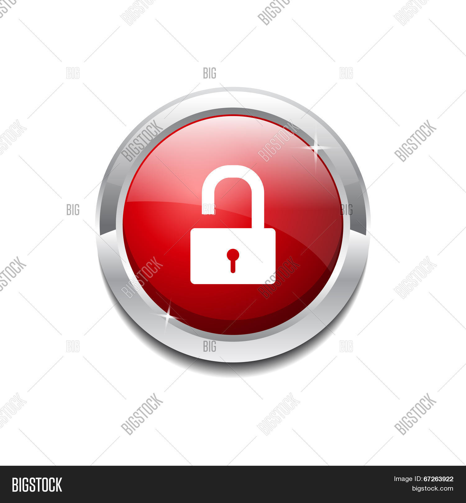Unlock Circular Red Vector & Photo (Free Trial) | Bigstock
