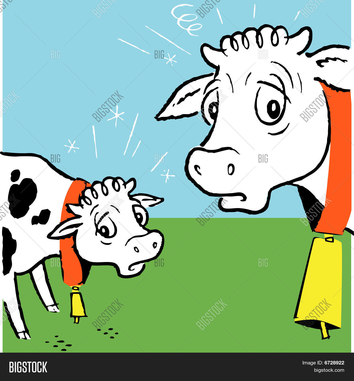 Cow On Mead Cartoon Vector & Photo (Free Trial) | Bigstock